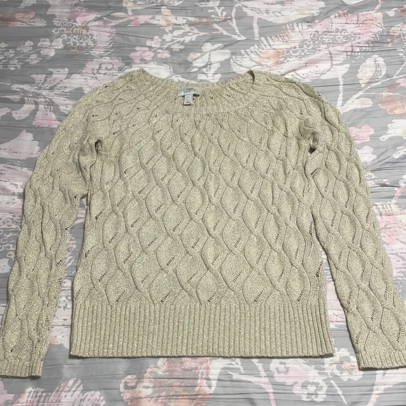 LOFT | Sweaters | Gold Shimmer Sweater From Loft | Poshmark